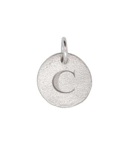 Individual White Gold Initial Letter Disc With Diamond | Chupi